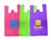 China Custom Printed PE Plastic T-Shirt Shopping Bags 8 Color Gravure Printing OEM for sale