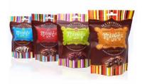 China Custom Mini Stand Up Plastic Candy Chocolate Food Packaging Bags with Hang Hole 100x150mm for sale