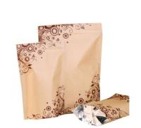 China Custom Logo FDA Food Grade Brown Kraft Paper Bag with Zipper 20-200 Micron Thickness for sale