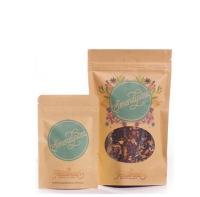 China Custom Kraft Paper Stand Up Pouches with Resealable Zipper for Spices 100mm x 150mm for sale