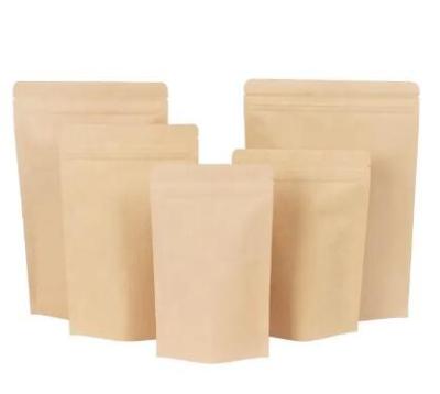 China Custom Printed Kraft Paper Resealable Bags for Food 20-200 Micron Thickness for sale