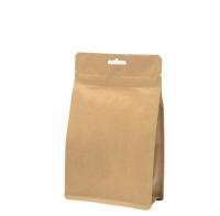 China Food Grade 1kg Brown Kraft Paper Flour Bags with Zipper Tear Notch Resealable Moisture Proof for sale
