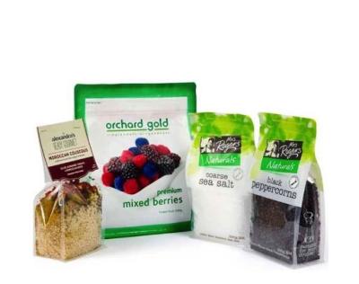 China Custom Printed Square Bottom Food Grade Bags 20-200 Micron for Black Peppercorns for sale