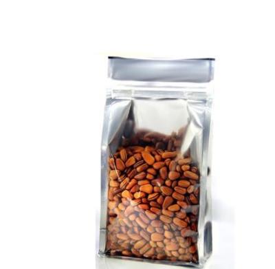 China Food Grade Transparent OPP BOPP Plastic Square Block Flat Bottom Pouch Bag with Zipper 100pcs for sale