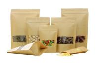 China Biodegradable Kraft Stand Up Ziplock Bags Custom Size 9 Color Printing for Underwear Packaging for sale