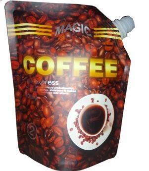 China Customize stand up plastic pouch with spout shape for Coffee with Gusset for sale