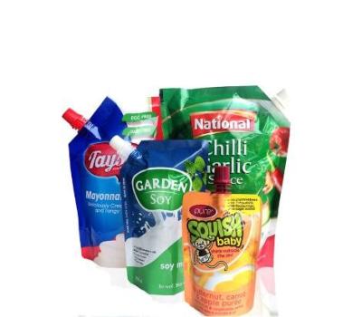 China Custom Printed Stand Up Pouch with Spout 100ml to 5000ml Reusable Liquid Packaging Bag for sale