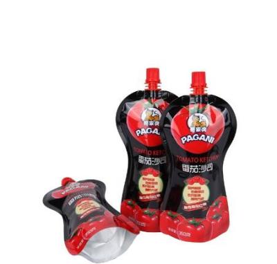 China Condiment Packaging Custom Printing Spout Doypack Bag Standing Pouch Pack For Tomato Sauce With Nozzle for sale