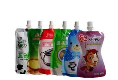 China Custom 100ml 180ml Food Grade Stand Up Pouches with Spout Heat Sealing Liquid Packaging for sale