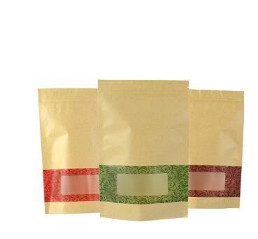 China Food Grade Custom Window Stand Up Wax Paper Bags White 100% Security Eco Friendly Packaging for sale