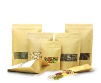 China Custom Stand Up Pouch Kraft Paper Aluminum Foil Resealable Zipper Bag 10000pcs MOQ for sale