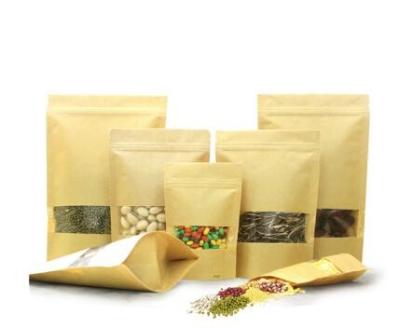 China Custom Stand Up Pouch Kraft Paper Aluminum Foil Resealable Zipper Bag 10000pcs MOQ for sale