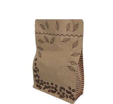 China Grocery Stand Up Customized Design Food Packaging Rectangular Flat Bottom Side Gusset Kraft Paper Bag With Zipper for sale
