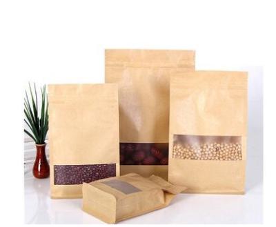 China Custom Laminated Kraft Paper Stand Up Pouch with Heat Seal Zipper 10000 Pieces MOQ for sale