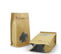 China Custom Printed Aluminum Foil Stand Up Kraft Paper Bag with Window and Zipper 10000pcs MOQ for sale