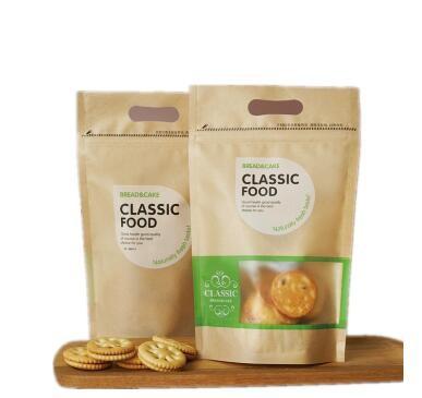 China Flat Bottom Resealable Zipper Kraft Paper Food Packaging Bag Custom Size 9 Colors for sale