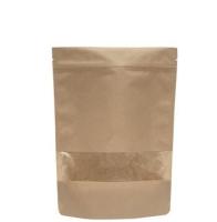 China Custom Printed Stand Up Kraft Paper Coffee Bean Bag with Zip Lock 10000pcs MOQ for sale