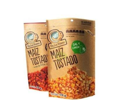 China Custom Stand Up Kraft Paper Bags High Barrier Resealable Food Grade 10000 Pieces MOQ for sale