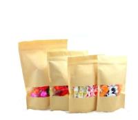 China Stand Up Aluminum Foil Kraft Bag with Valve and Tear Notch for Coffee Tea Nuts Resealable 10000 Pieces MOQ for sale