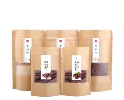 China Custom Printed Kraft Paper Stand Up Pouch with Zipper and Window 10000 Pieces MOQ for sale