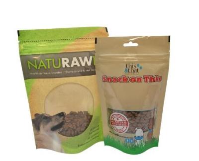 China Custom Printed Kraft Paper Plastic Stand Up Pouch with Zipper and Window 10000pcs MOQ for sale