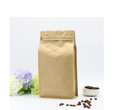China Custom Brown Kraft Paper Stand Up Pouch with Clear Window and Zipper Handle for Cafe 10000pcs MOQ for sale