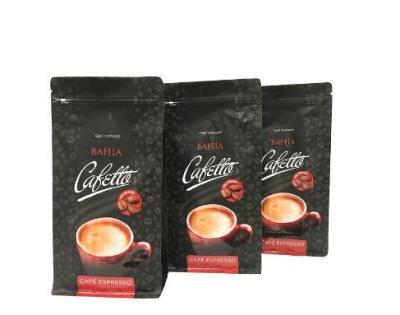 China FDA Food Grade High Barrier Side Gusset Manila Coffee Bags with Zipper Custom Size for sale