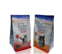 China Food Grade Custom Stand Up Pouch with Zipper Flat Bottom for Pet Treat Packaging 100g to 500g for sale