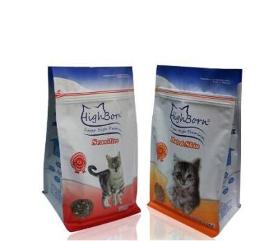 China Food Grade Custom Stand Up Pouch with Zipper Flat Bottom for Pet Treat Packaging 100g to 500g for sale