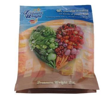 China Custom Printed Aluminum Foil Stand Up Zipper Pouch for Vegetable Food Packaging 9 Colors for sale
