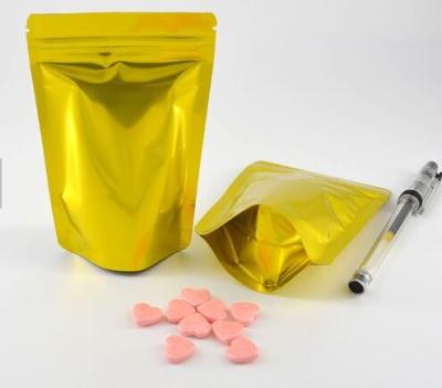 China Hot Selling Custom Gold Printed Foil Zipper Poly Bag for Food Packing with Window for sale