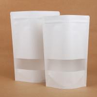 China White Kraft Paper Zipper Poly Packing Bags for Food with Clear Window Custom Size for sale