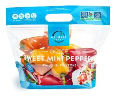 China Custom 8 Color Printed OPP Reusable Zip Lock Vegetable Packaging Bag with Holes for sale