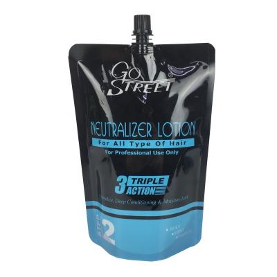 China Custom Printed Stand Up Pouch with Spout 100ml 180ml Liquid Hair Lotion Packaging Bag for sale