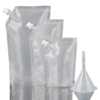 China Biodegradable Cornstarch Stand Up Pouch 8oz 16oz 32oz Transparent Liquid Packaging Doypack for sale