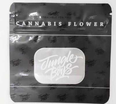 China Custom Smell Proof Stand Up Pouch with Aluminum Foil Clear Window Tobacco Leaf Bag 20-200 Micron for sale