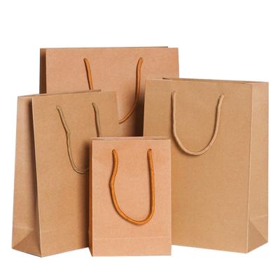 China Custom Brown Kraft Paper Shopping Bags 20-200 Micron Thickness Eco-Friendly Packaging for sale
