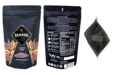 China Custom Printed Food Grade Stand Up Pouch Matte Black Zip Lock Bag 20-200 Micron for sale