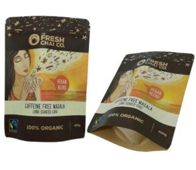 China Custom Kraft Paper Herb Packaging Pouch Zipper Stand Up Laminated Bag for sale