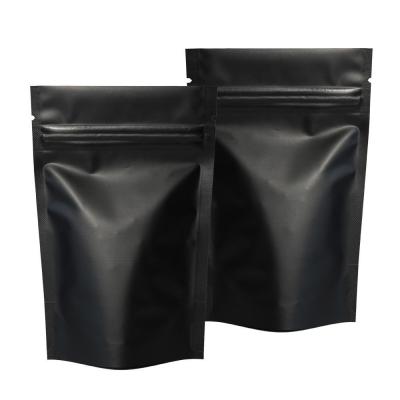 China Customized Aluminum Foil Stand Up Pouch Matt Finish Black Mylar Bag 20-200 Micron for sale