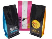China Matte Black Aluminum Foil Stand Up Pouch Coffee Bag Packaging 5kg 10kg 15kg 20kg Custom Size for sale
