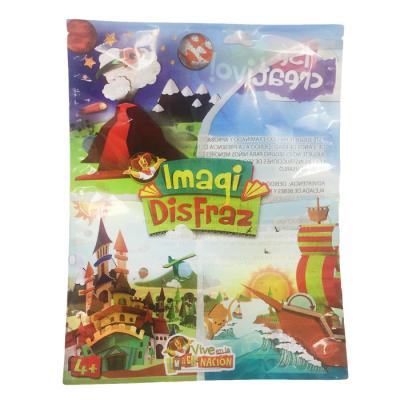 China Custom Clear Window Heat Press Flap Plastic Bag for Toy Packaging Safe Children Products Custom Cartoon Printing for sale