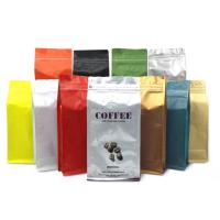 China Aluminum Foil Coffee Bags with Valve Stand Up Zipper Resealable 500g Coffee Bean Packing Bag for sale