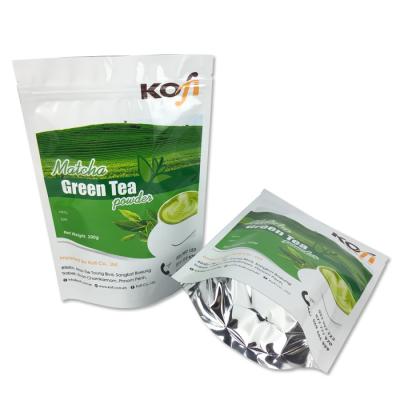 China Resealable Aluminum Foil Ziplock Stand Up Pouch for Coffee Tea Bags Custom Size 20-200 Micron for sale