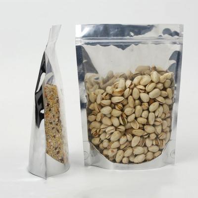 China Front Clear Plastic Bag Aluminum Foil Standing Up Pouch Custom Plastic Zipper Bag for sale