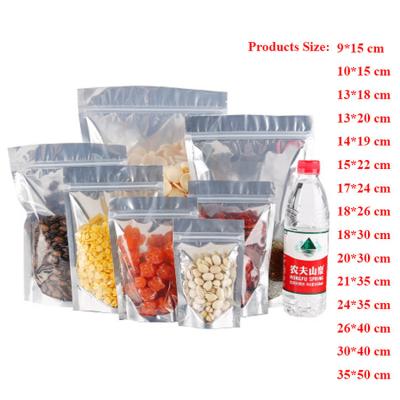 China Resealable Clear Transparent Aluminum Foil Bag PET/VMPET/PE Custom Size Zipper Food Packaging for sale
