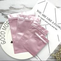 China Pink Printed Heat Seal Reusable Zipper Plastic Bags with Euro Hole for Makeup Tools Packaging 10000pcs MOQ for sale
