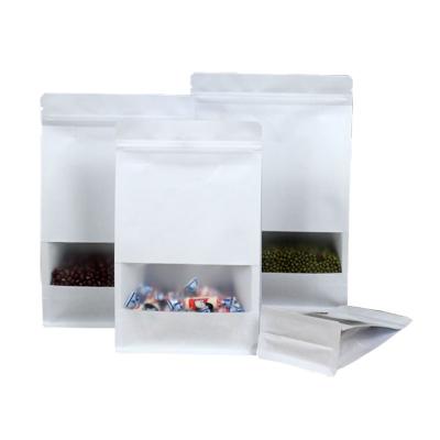 China Custom Kraft Paper Stand Up Zipper Bag with Window Food Packaging 20-200 Micron Thickness for sale
