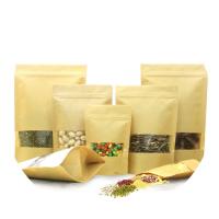 China Kraft Paper Bags with Clear Window Plastic Lined Zip Lock Food Storage Packaging 10000 Pieces for sale