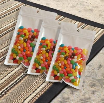 China White Translucent Pearl Film Zipper Bag for Jewelry Apparel Packaging Custom Size for sale